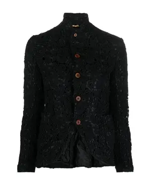 Comme Des Garçons Lace Button-detailed Jacket