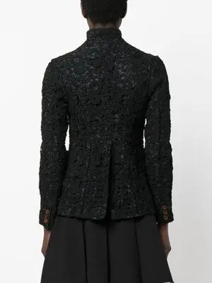 Comme Des Garçons Lace Button-detailed Jacket