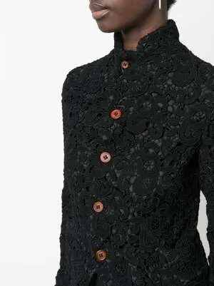 Comme Des Garçons Lace Button-detailed Jacket