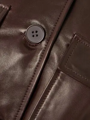 Nour Hammour Long-sleeved Leather Jacket
