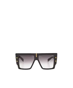 Balmain B-grand Rectangle Frame Sunglasses - Black