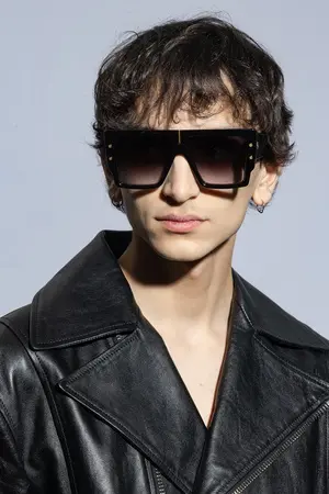 Balmain B-grand Rectangle Frame Sunglasses - Black