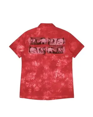 Emporio Armani Graphic Print Short Sleeve Shirt - Red