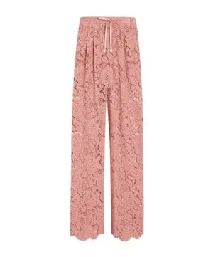 Dolce & Gabbana Floral Lace Wide-leg Trousers