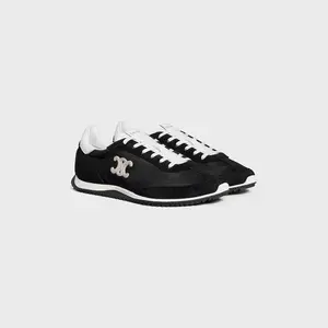 Celine Racer Sneaker In Nylon, Suede Calfskin, And Calfskin - Black