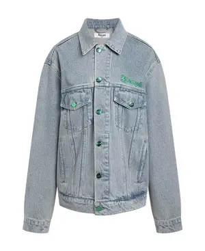 LIUREGALI Logo Denim Jacket - Gray