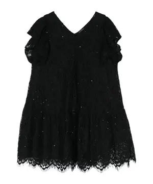 Monnalisa Sequin-embellished Lace Dress