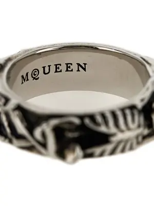 Alexander McQueen Dancing Skeleton Engraved Ring