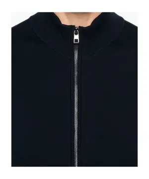 Michael Kors Zip-up High Neck Cardigan - Navy