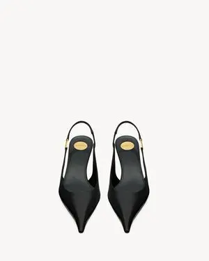 Saint Laurent Vendome Slingback Pumps In Smooth Leather