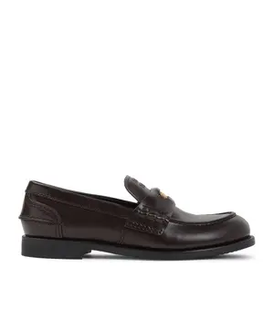 Miu Miu Leather Penny Loafers - Moro