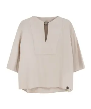 Max Mara Max Mara Sospiro V-Neck Top With Three-Quarter Sleeves No