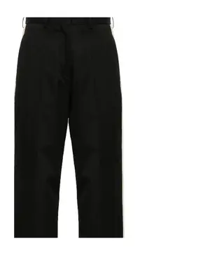 Palm Angels Cotton Trousers With Belt Loops And Pleats - Black