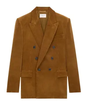 SAINT LAURENT Saint Laurent Double-Breasted Corduroy Blazer