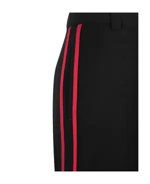 Red Valentino Logo Casual Pants With Ironing Pleats And Slit Bottom