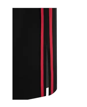 Red Valentino Logo Casual Pants With Ironing Pleats And Slit Bottom