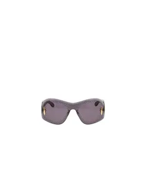 Loewe Embellished Shield Frame Sunglasses - Gray