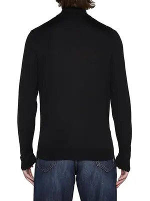 DRUMOHR Mock-neck Merino Wool Jumper - Black