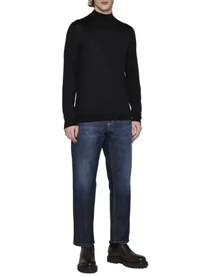 DRUMOHR Mock-neck Merino Wool Jumper - Black
