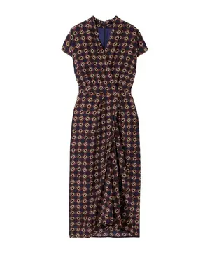 Dries Van Noten Wrap-effect Printed Silk-crepe Midi Dress - Black