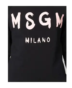 MSGM Crew Neck Logo Pullover - Black