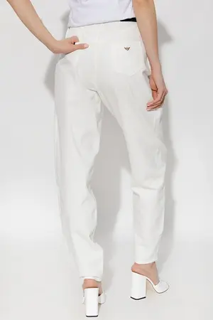 Emporio Armani High-waisted Straight Leg Jeans With Nautical Belt