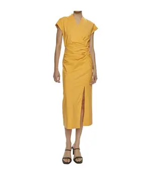 Marella Short Sleeve Midi Dress With Ruched Detailing