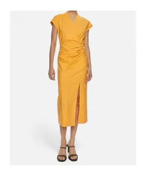 Marella Short Sleeve Midi Dress With Ruched Detailing