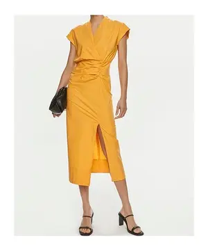Marella Short Sleeve Midi Dress With Ruched Detailing