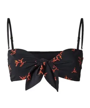 Fendi Lycra Bikini Top With Coral Print - Black