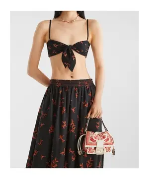 Fendi Coral Printed Bandeau Bikini Top