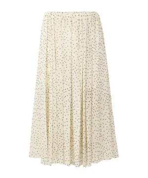 Magda Butrym Polka Dot Pleated Midi Skirt