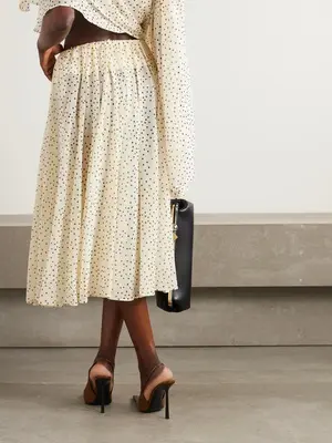 Magda Butrym Polka Dot Pleated Midi Skirt