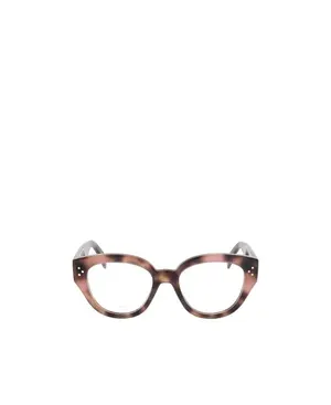 Celine Tortoiseshell-effect Round Frame Eyeglasses - Multicolor