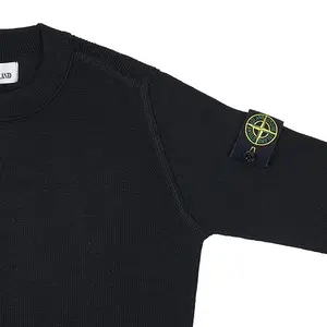 Stone Island Virgin Wool Jumper With Compass Patch - Black