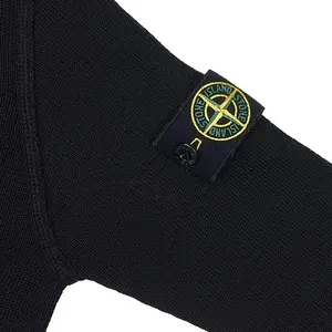 Stone Island Virgin Wool Jumper With Compass Patch - Black