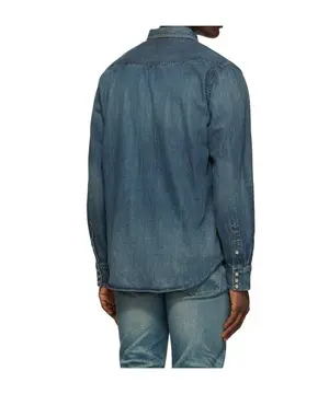 Ralph Lauren Dark-washed Western Denim Shirt