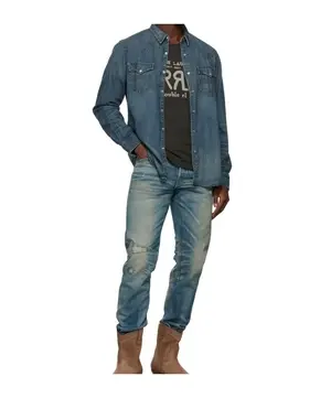 Ralph Lauren Dark-washed Western Denim Shirt