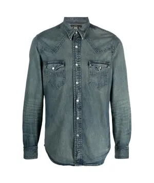 Ralph Lauren Dark-washed Western Denim Shirt - No