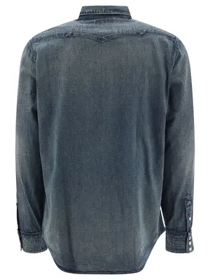 Ralph Lauren Dark-washed Western Denim Shirt