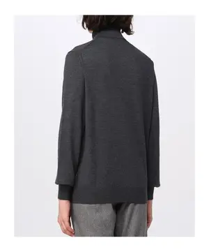FAY Turtleneck Sweater With Ribbed Trim - Grey