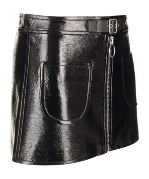 COURREGES Buckled Vinyl Mini Skirt