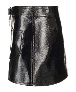 COURREGES Buckled Vinyl Mini Skirt