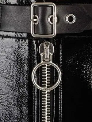 COURREGES Buckled Vinyl Mini Skirt