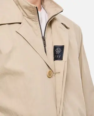 FAY Zip-up Buttoned Collar Jacket - Nude