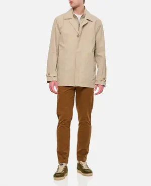 FAY Zip-up Buttoned Collar Jacket - Nude