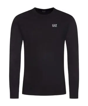 EA7 Logo Details Long-sleeved T-shirt - Black