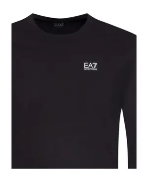 EA7 Logo Details Long-sleeved T-shirt - Black