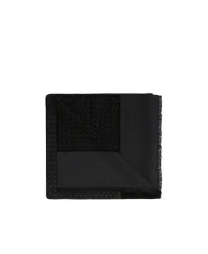 FERRAGAMO Gancini Monogram Scarf - Black