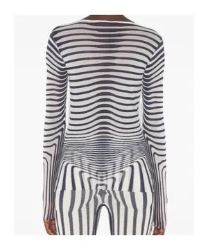 JEAN PAUL GAULTIER Long Sleeve Striped Top - White